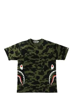 A BATHING APE 1st Camo Side Shark Tee Shirt - Green