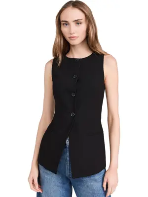 ALIGNE Leo Long Waistcoat - Black