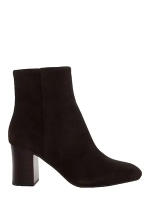 DUNE Ollave Block-heel Suede Ankle Boots - Brown Suede