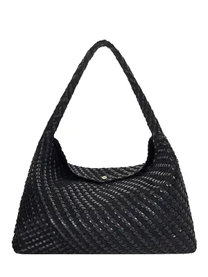 DUNE Extra-large Woven Shoulder Bag - Black Black Synthetic