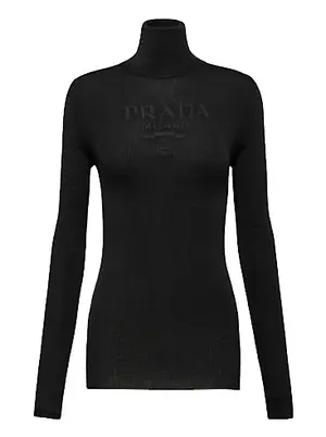 Prada Wool Knitted Turtleneck Jumper - Black