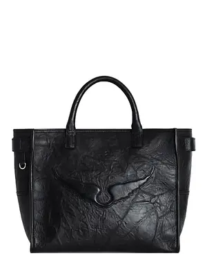 Zadig&Voltaire Angel Crinkle-effect Leather Tote Bag - Noir