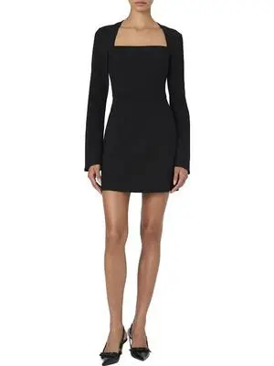 French Connection Whisper Long Sleeve Minidress - 02-black