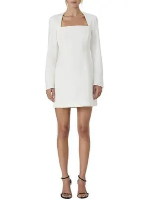 French Connection Whisper Long Sleeve Minidress - Summer White