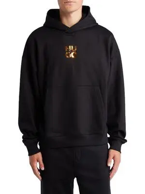 Hugo Diridovero Oversized Logo Graphic Hoodie - Black