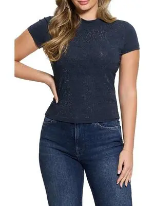 Guess Rhinestone Pattern Top Medium Blue