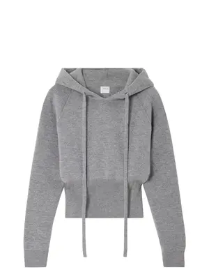 PATOU Appliquéd Merino Wool-blend Hoodie - Gray