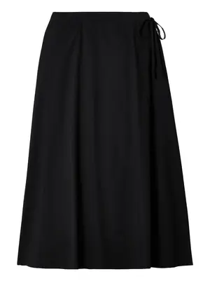 THE ROW Fleur Cotton-poplin Midi Skirt - Black