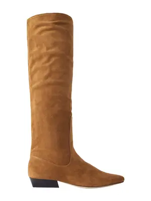 Staud Wally Suede Knee Boots - Brown