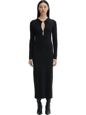 HOUSE OF DAGMAR Pearl Button Dress - Black