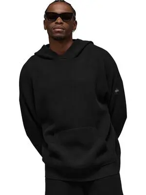 Alo Yoga Sports Club Sweater Knit Hoodie - Black