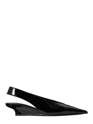 TOTEME Patent-leather Wedge Slingback Pumps - Black