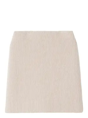 LIBEROWE Ribbed Cashmere Mini Skirt - Neutrals