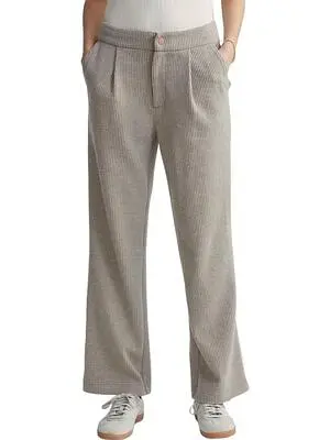 Varley Aberdeen Ribbed Knit Pants Taupe Marl