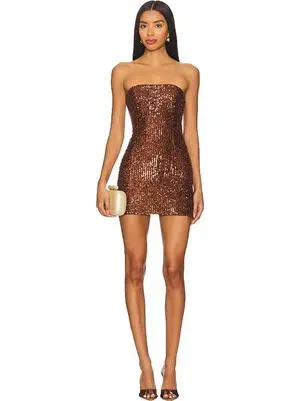 Nbd Janya Mini Dress - Metallic Copper