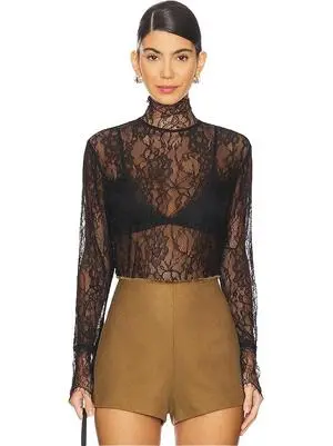 NONCHALANT LABEL Mary Lace Top - Black