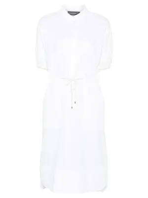 Lorena Antoniazzi Pinstripe Shirt Dress - White