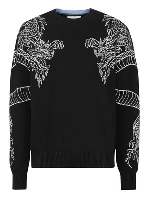 PHILIPP PLEIN Philipp Plein Dragon-Embroidered Jumper