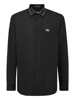 Philipp Plein Stud-embellished Cotton Shirt - Black