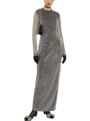 Dolce & Gabbana Crystal-embellished Dress - Silver