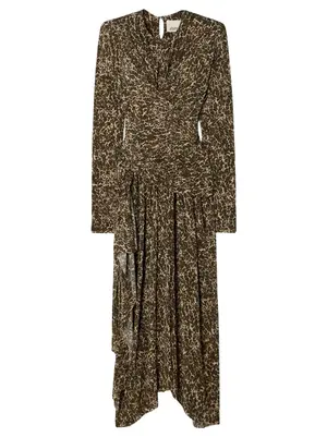 Isabel Marant Zeidi Leopard-print Stretch-jersey Midi Dress - Brown