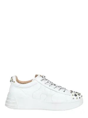 Hogan Leather Sneakers With Studs - White