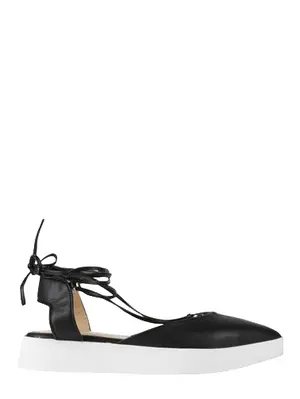 APEPAZZA Leather Ballet Flats - Black