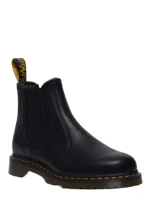 Dr. Martens 2976 Grizzly Fleece Lined Chelsea Boots - Black