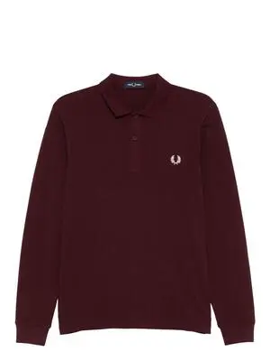 Fred Perry Logo-embroidered Polo Shirt - Red