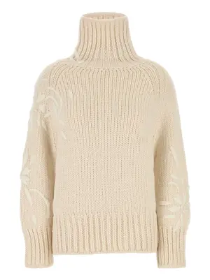 Ermanno Scervino Embroidered Alpaca-blend Jumper - Neutrals