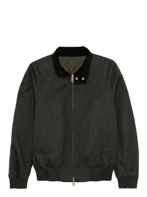 Fendi Ff-jacquard Bomber Jacket - Brown