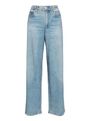 Rag & Bone Print Straight Trousers - Blue