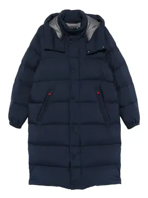 Kiton Hooded Puffer Coat - Blue