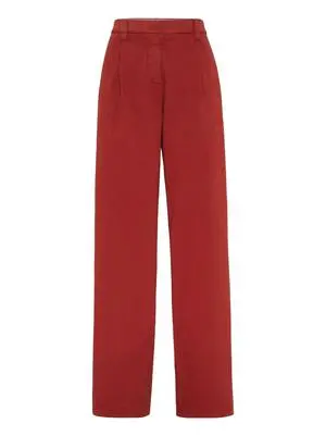 Brunello Cucinelli Brunello Cucinelli Cotton Mid-Rise Pants Red