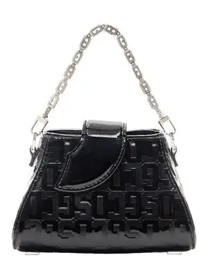 Gcds GCDS Comma Patent Monogram Mini Bag Black