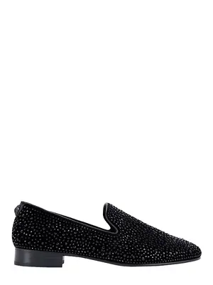 Kurt Geiger Ace Crystal-embellished Woven Loafers - Black