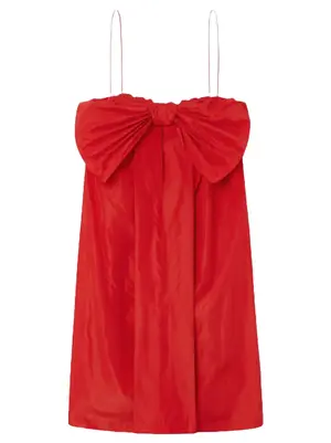 Bernadette Estee Bow-embellished Taffeta Mini Dress - Red