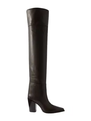 JIMMY CHOO Cece 80 Leather Over-the-knee Boots - Brown