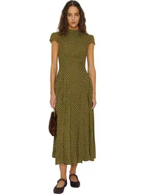 REFORMATION Maven Maxi Dress Mossy Dot