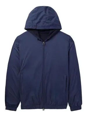 Loro Piana Reversible Storm System® And Cashmere Zip-up Hooded Jacket - Blue