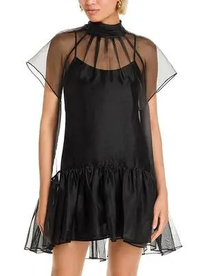 Simkhai Beaux Tiered Mini Dress - Black
