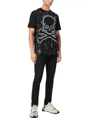 Philipp Plein Skull&bones Cotton T-shirt - Black
