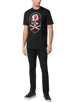 Philipp Plein Skull&bones-patch Cotton T-shirt - Black