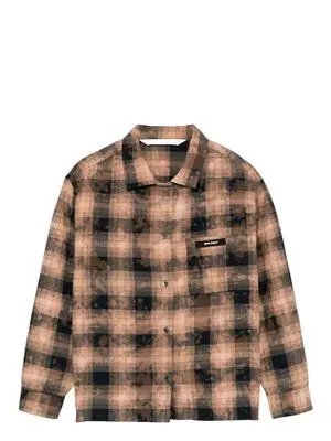 Palm Angels Logo-patch Check Shirt - Brown