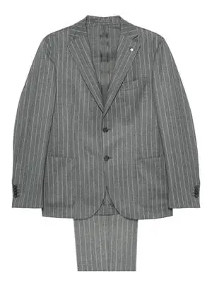 LUIGI BIANCHI MANTOVA Pinstriped Suit - Grey