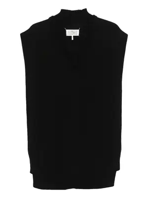 MAISON MARGIELA Layered Knitted Vest - Black