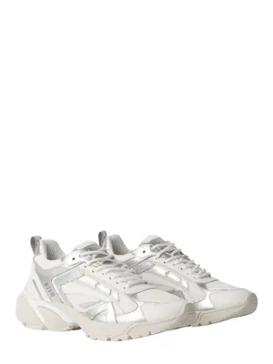 MSGM Logo-embossed Panelled Sneakers - White