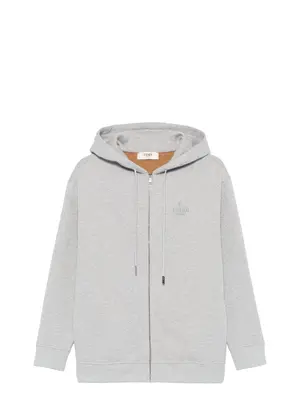 Fendi Logo-embroidered Hoodie - Grey