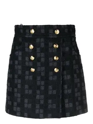 Gucci Double-breasted Tweed Miniskirt - Black