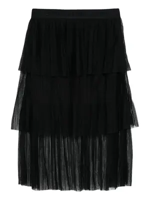 Dkny Tiered Midi Skirt - Black